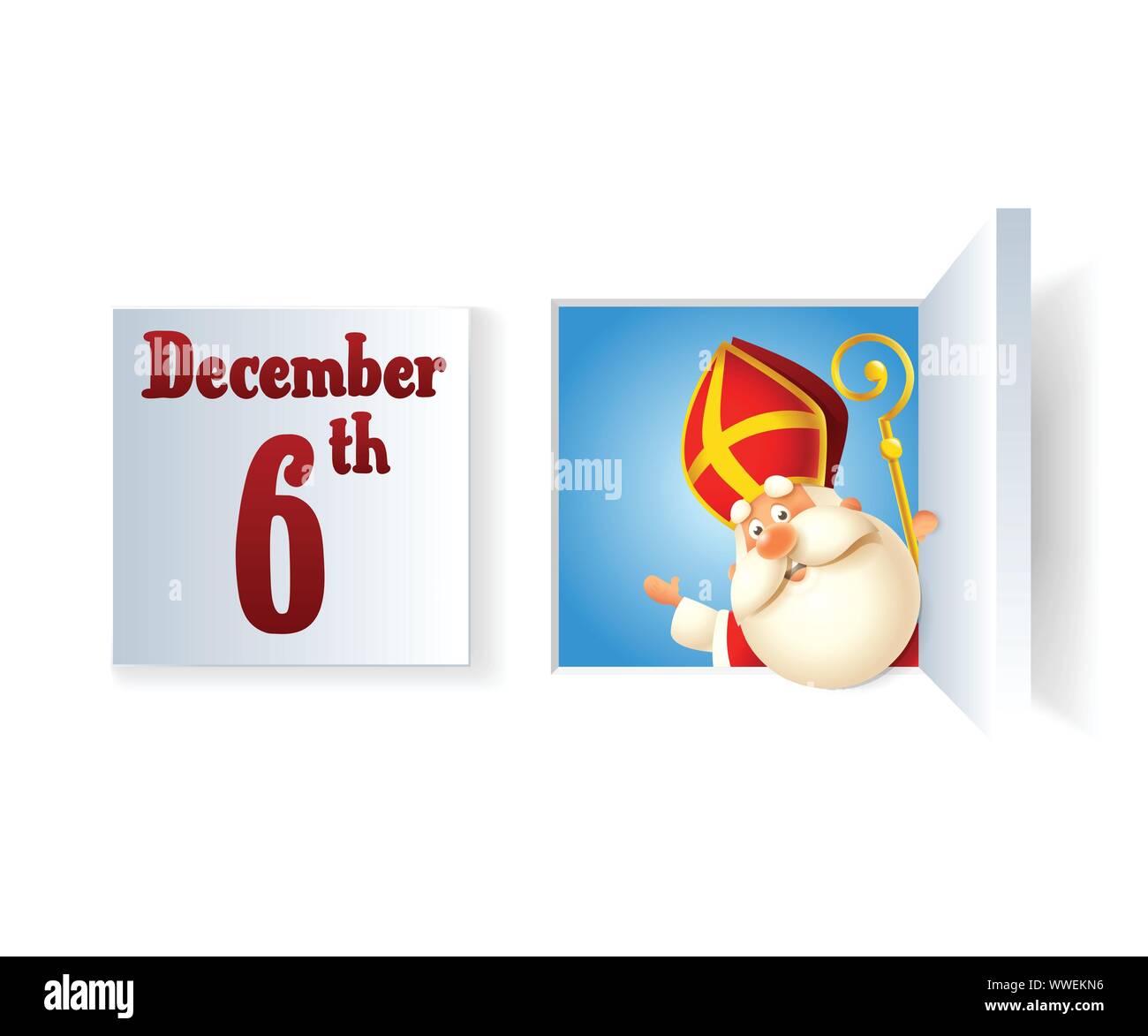 Saint Nicholas day at December on Advent calendar - closed and opened ...
