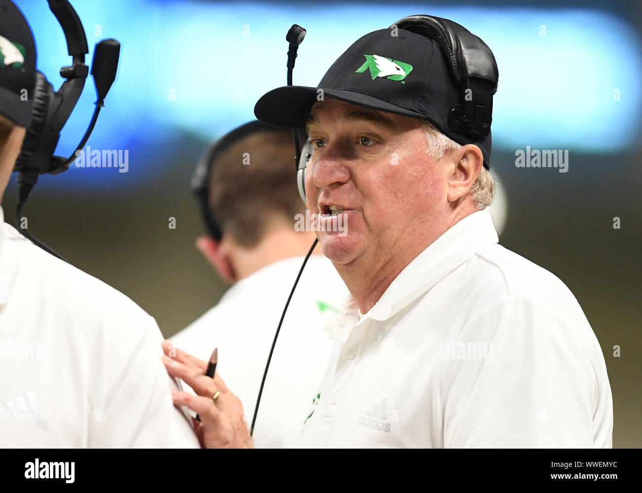 September 14, 2019: North Dakota Fighting Hawks head coach Bubba ...