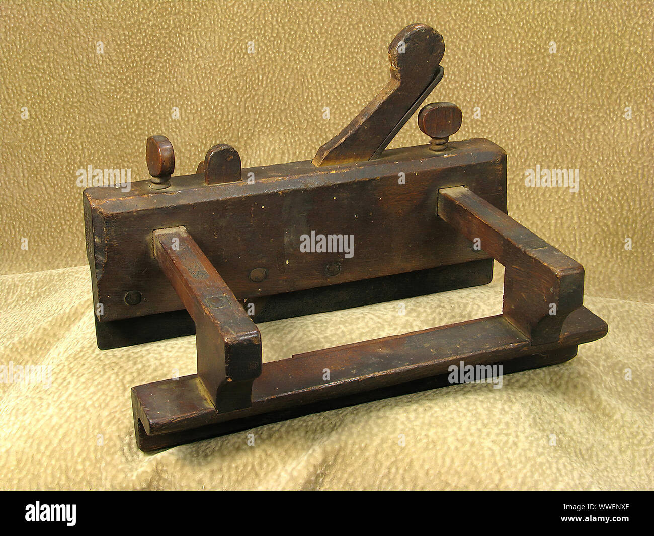 Antique and very collectible Cesar Chelor wood plane. Editorial Only ...