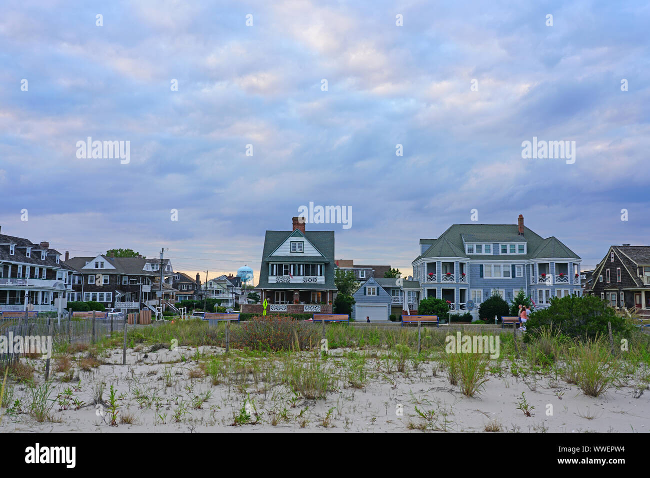CAPE MAY, NJ -8 SEP 2019- View of colorful historic Victorian houses in ...