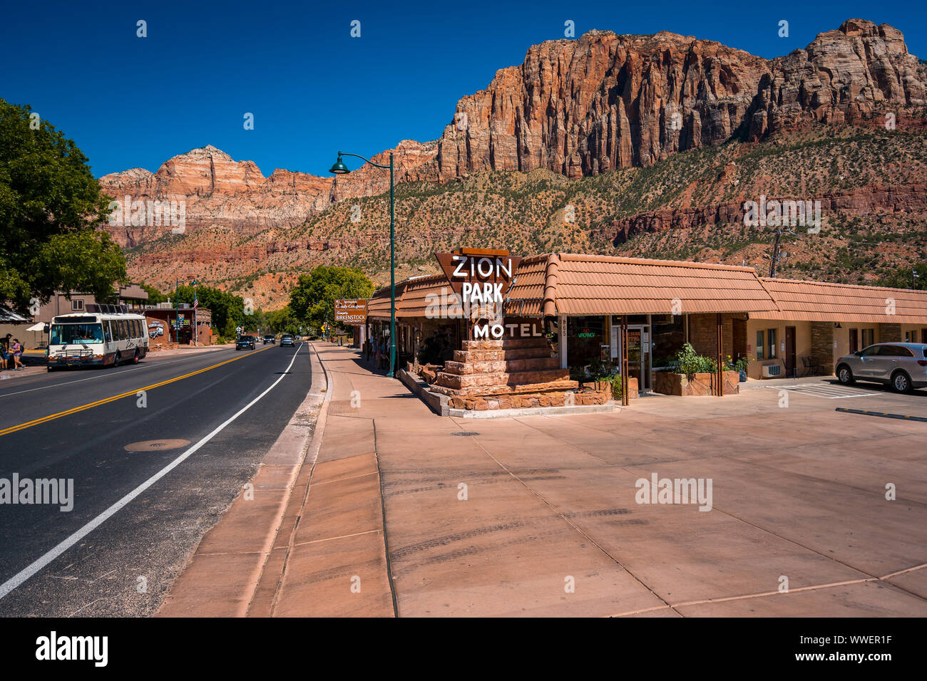 Springdale, Utah, USA - A small town near the Zion National Park Stock ...