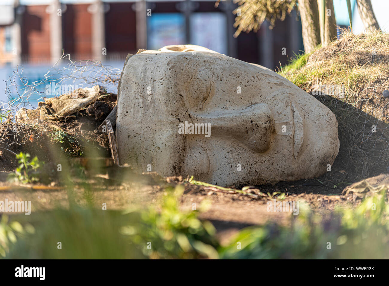 Sleeping Giant art installation at Never Never Land rock garden in ...