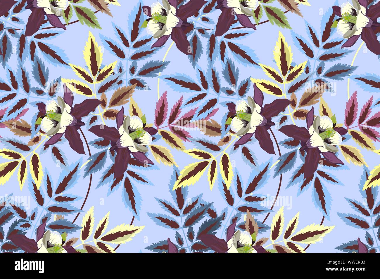 Banana pattern on blue Stock Vector Images - Alamy