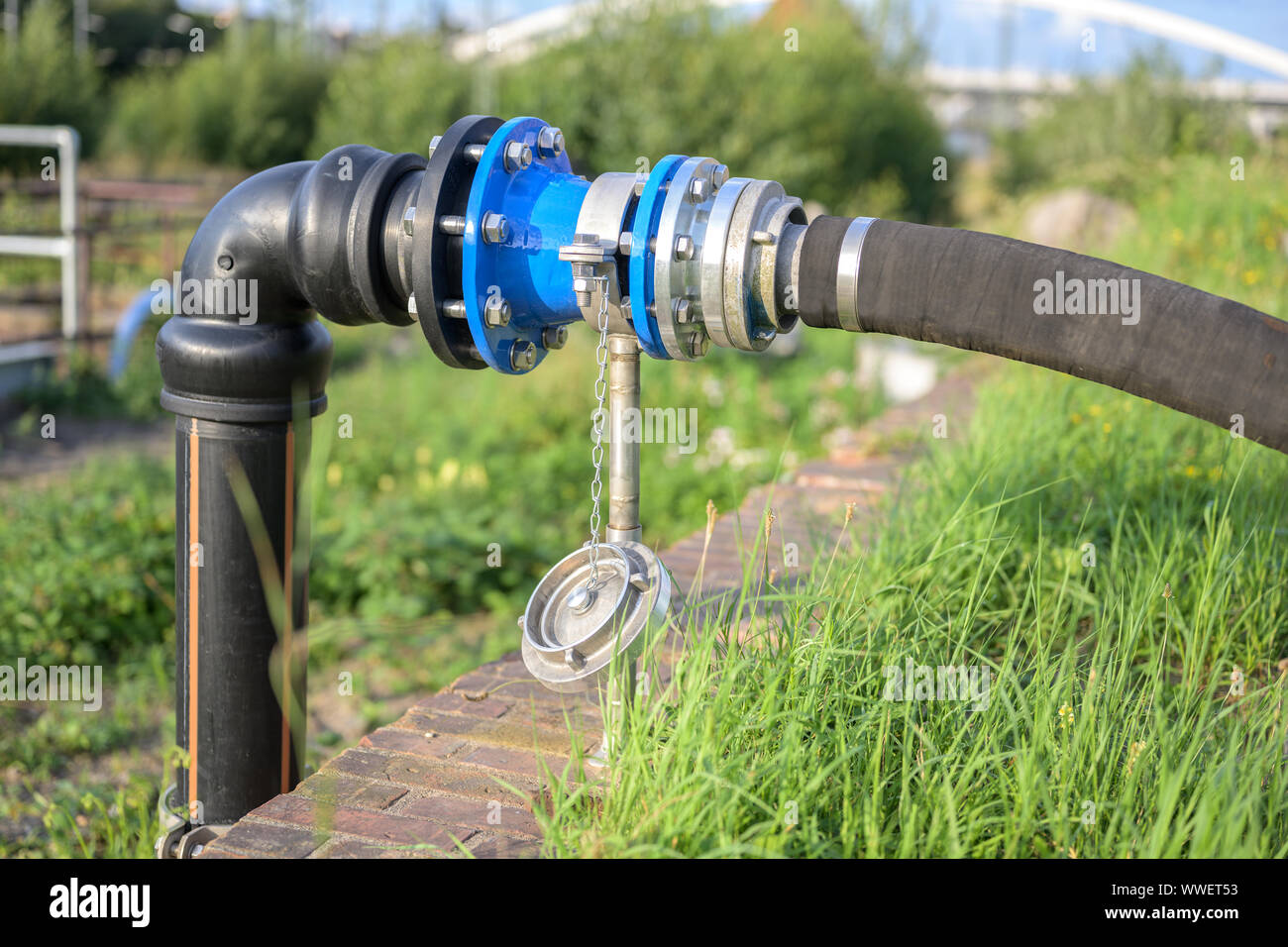 industrial outdoor water connection Stock Photo - Alamy