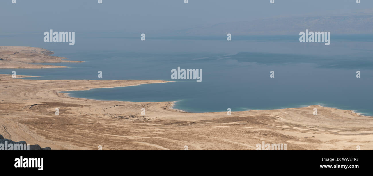 Aerial View of the Dead Sea and Shore Line With Sunny Skies Stock Photo ...