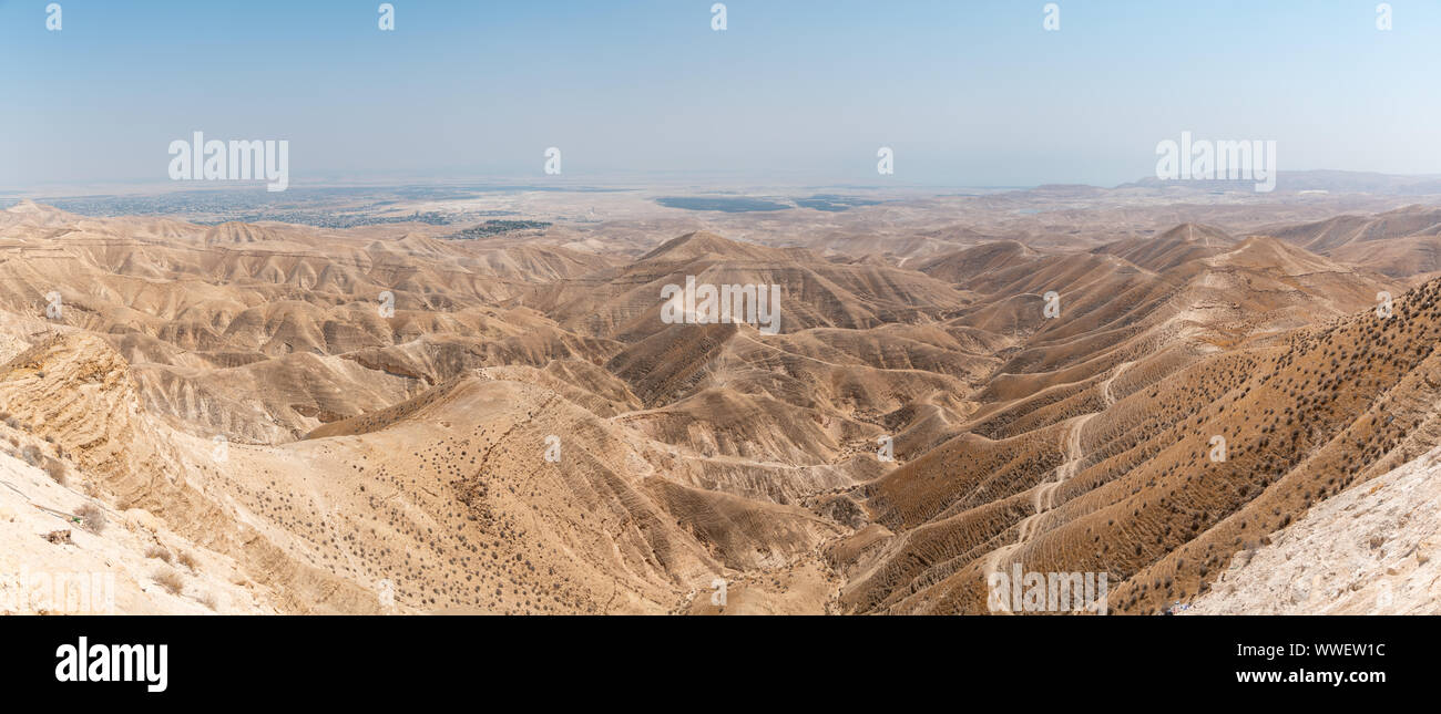 Panoramic View of the West Bank Mountains and Jordan Valley Stock Photo ...