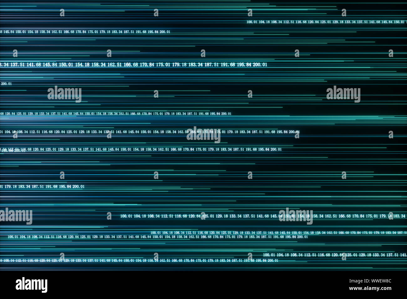 Digital lines made of numbers, globe big data background, 3d rendering ...