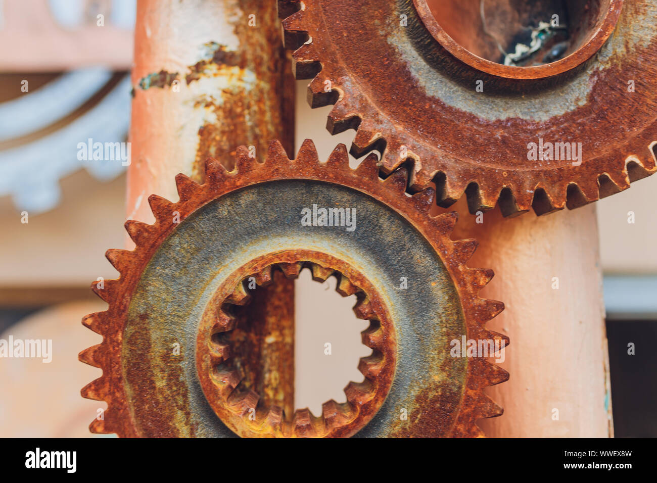 Collage gears clock hi-res stock photography and images - Alamy
