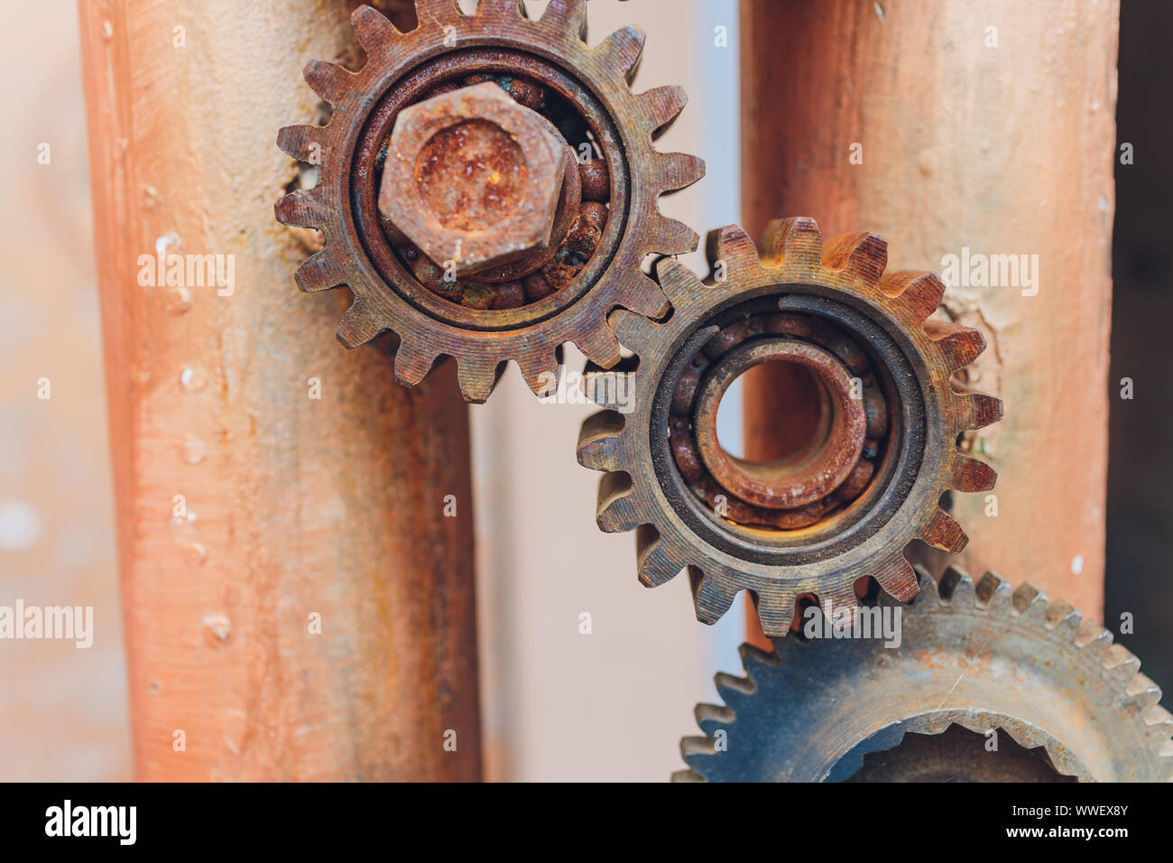 Collage gears clock hi-res stock photography and images - Alamy