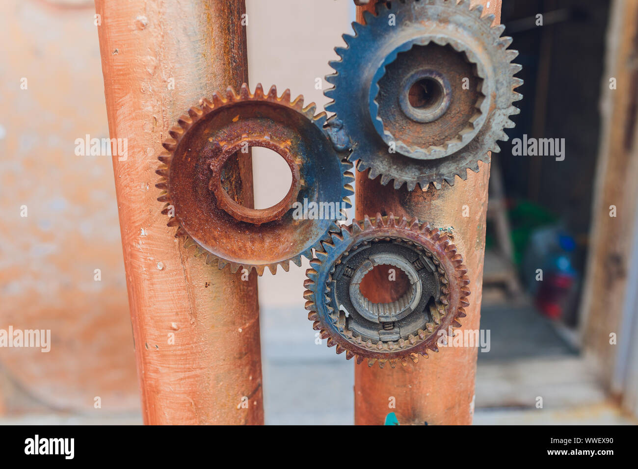Collage gears clock hi-res stock photography and images - Alamy