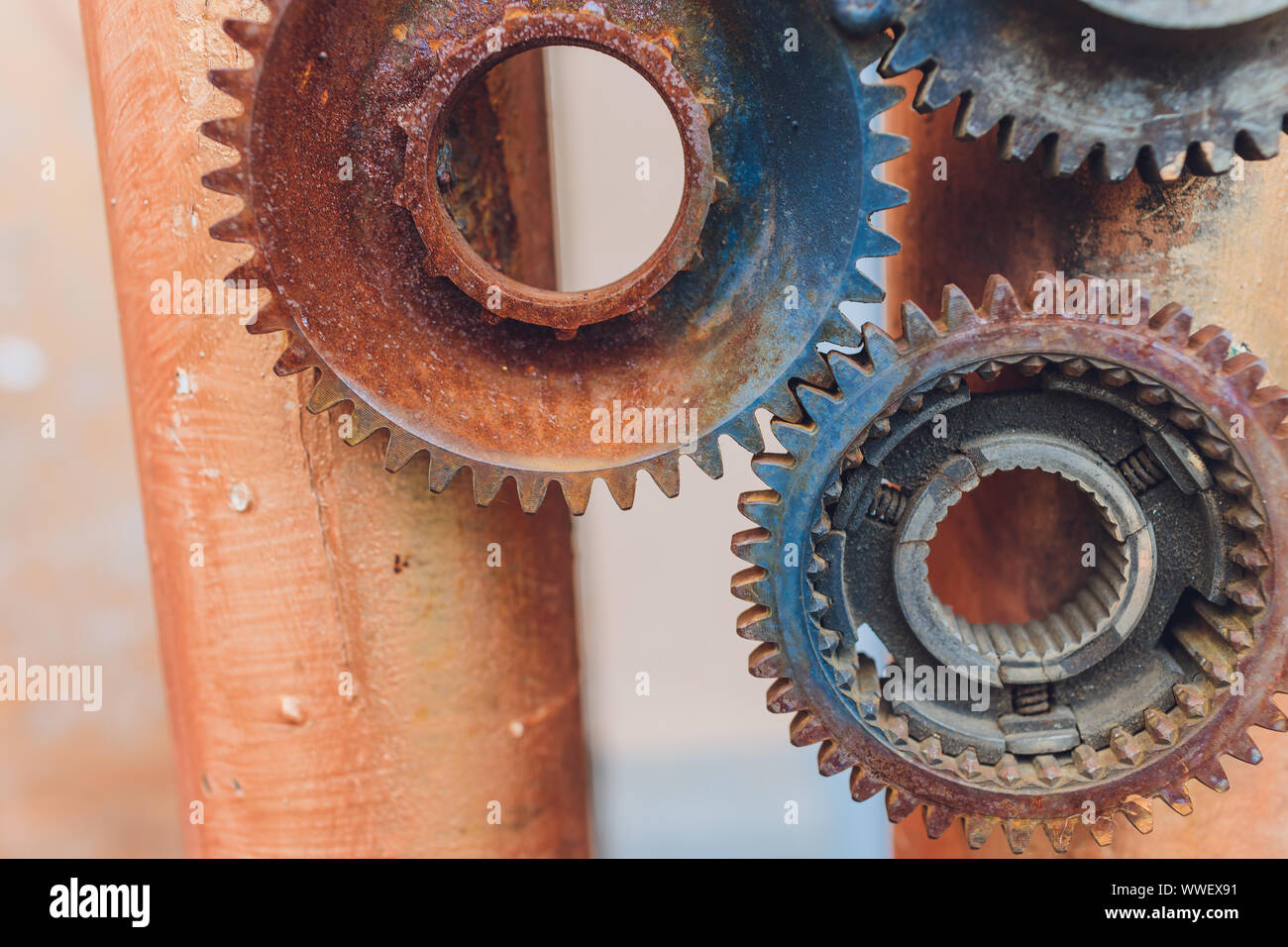 Collage gears clock hi-res stock photography and images - Alamy