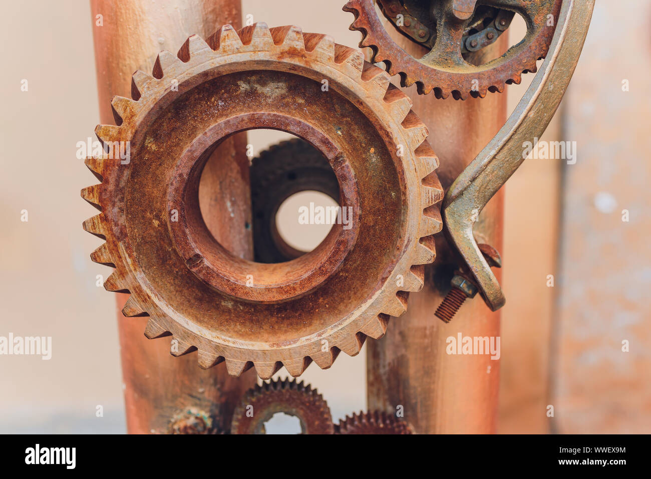 Collage gears clock hi-res stock photography and images - Alamy