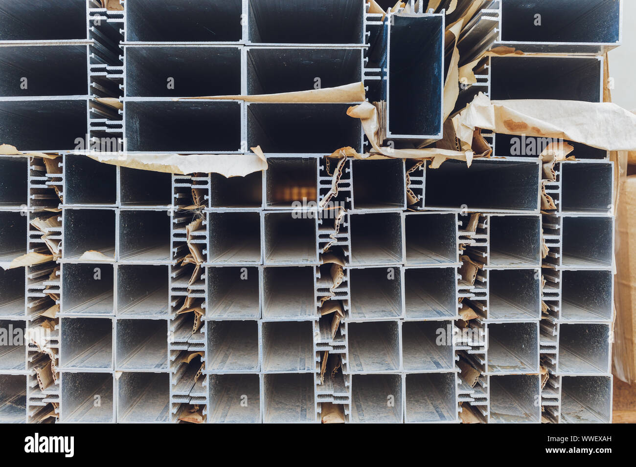 Selection of PVC window profiles on display Stock Photo - Alamy