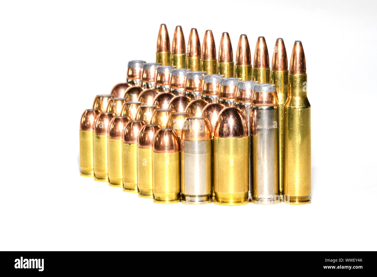 Various bullets in rows with white background Stock Photo - Alamy