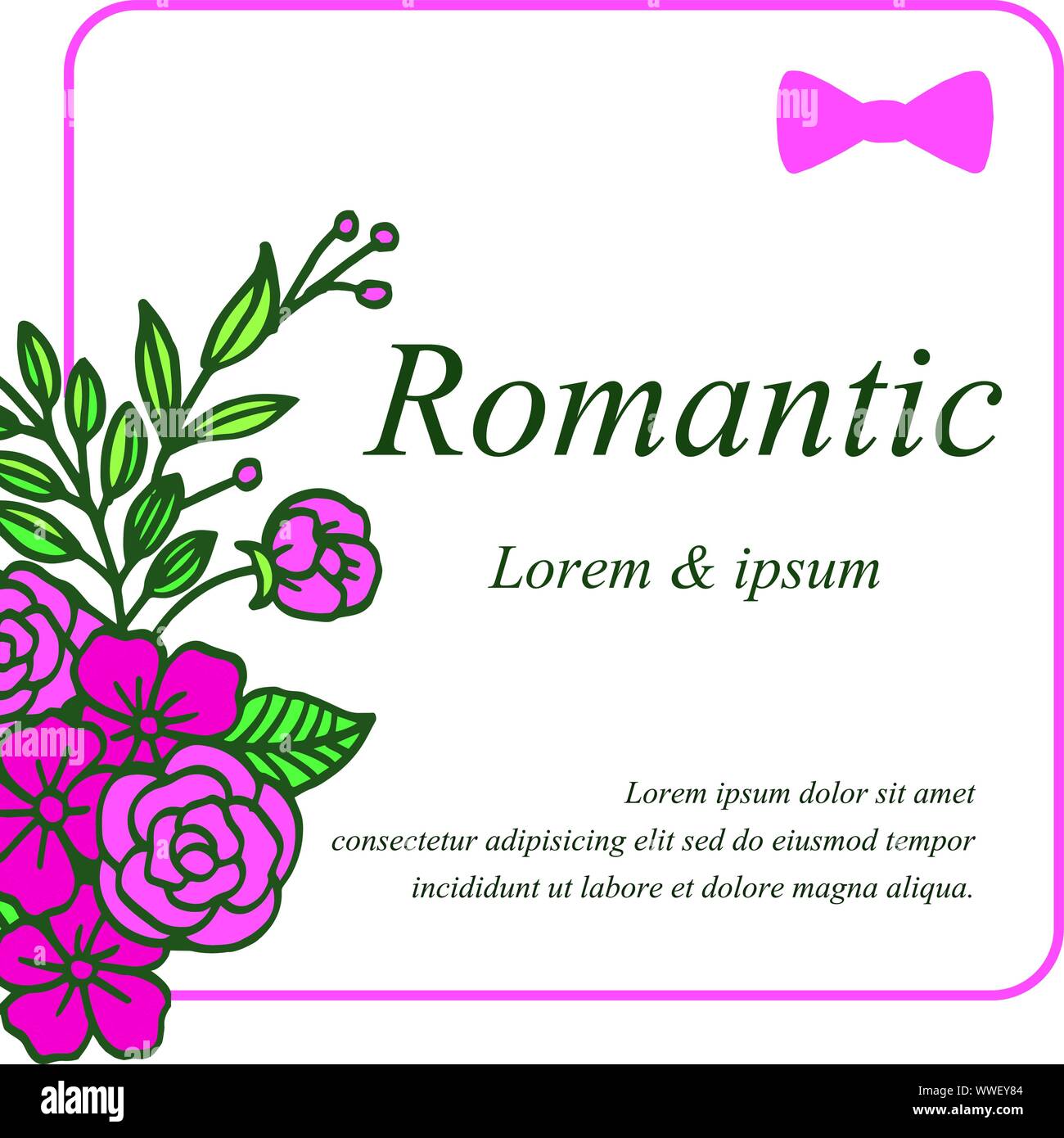 Decorative of colorful rose flower frame for ornament of card romantic ...