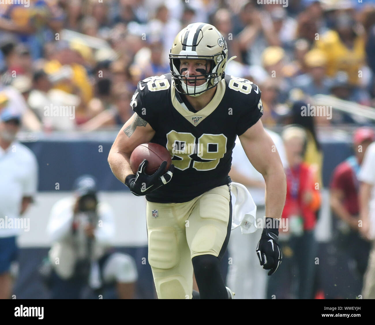 Los Angeles, CA. 15th Sep, 2019. New Orleans Saints tight end Josh Hill ...