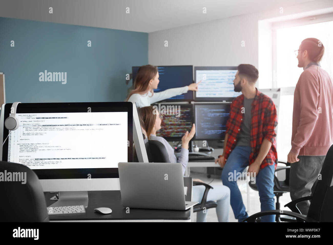 Female programmers working table hi-res stock photography and images - Alamy