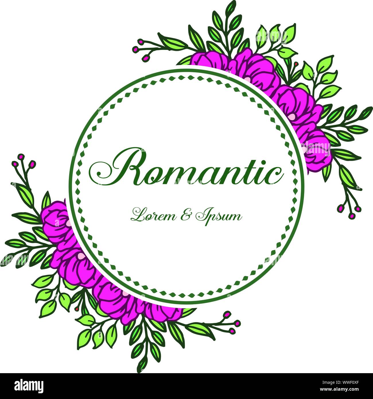 Beauty of pink floral frame for template of wedding card romantic ...
