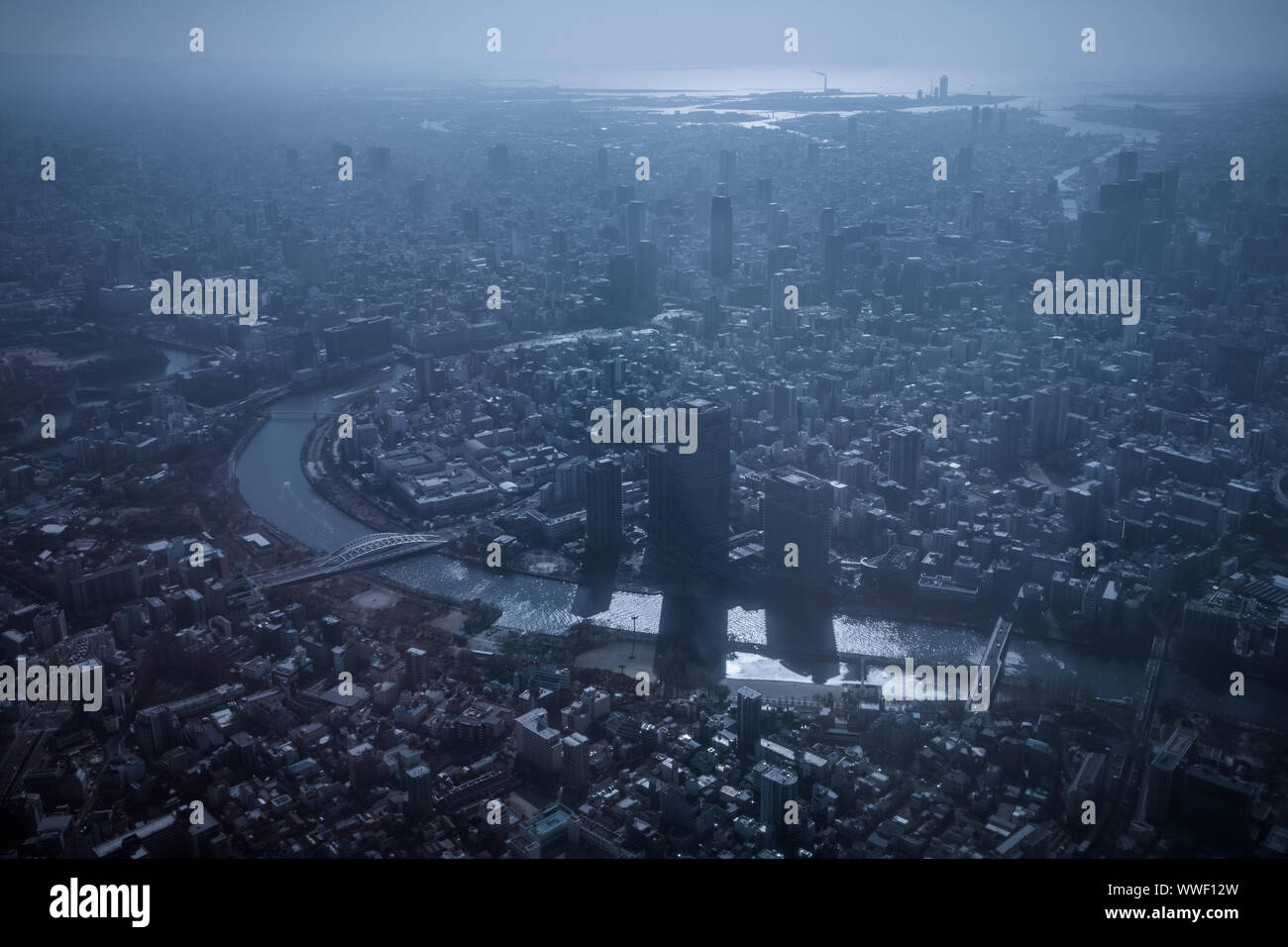 Aerial view of downtown Osaka, Japan Stock Photo - Alamy