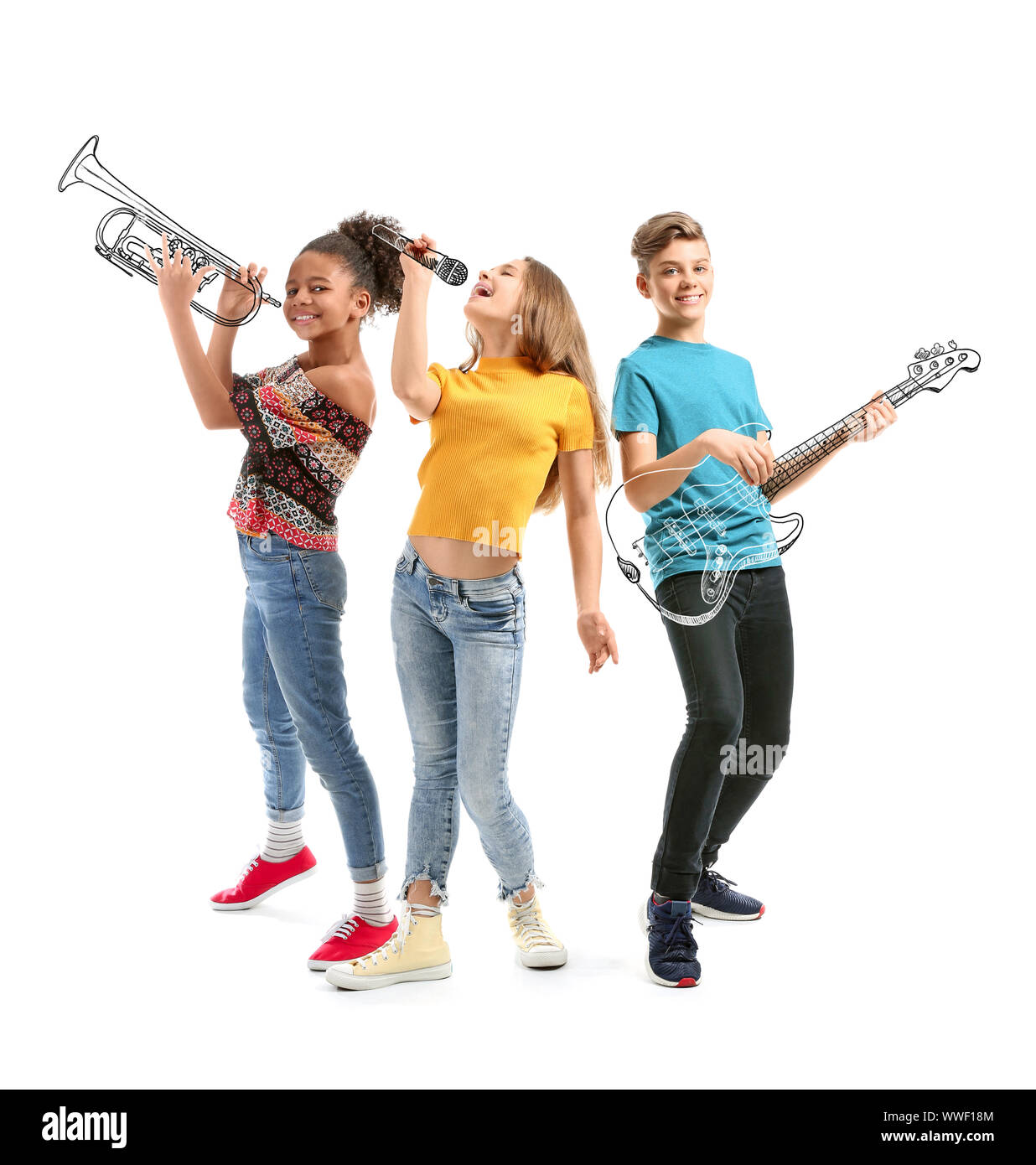 African american children playing instruments hi-res stock photography ...