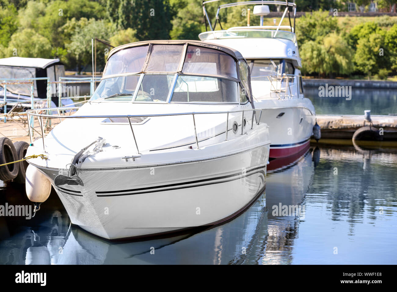 Beautiful view berthed boats hi-res stock photography and images - Alamy