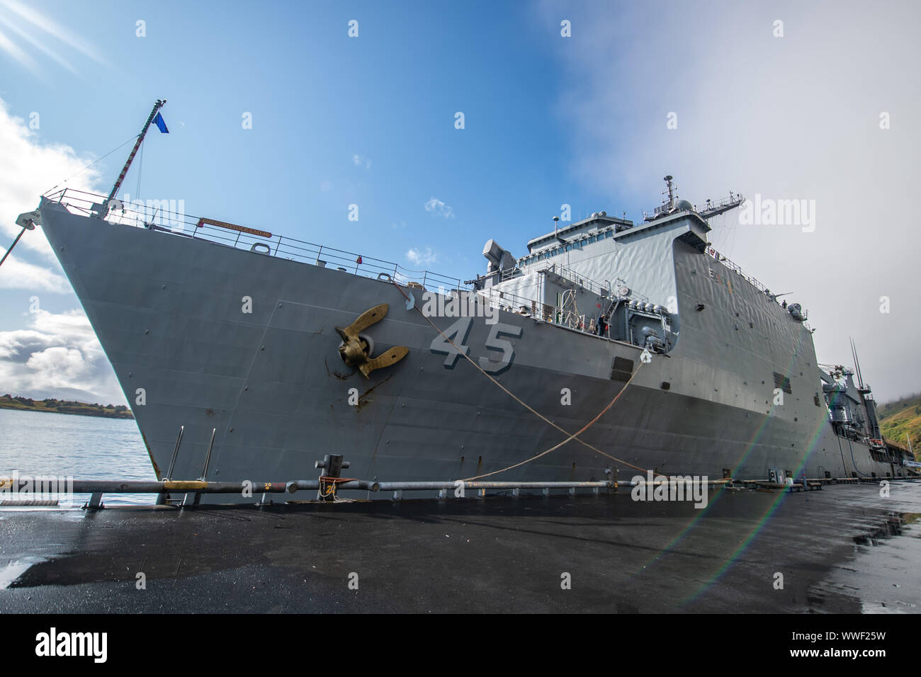 Kodiak, Alaska (September 12, 2019) – The amphibious dock landing ship ...