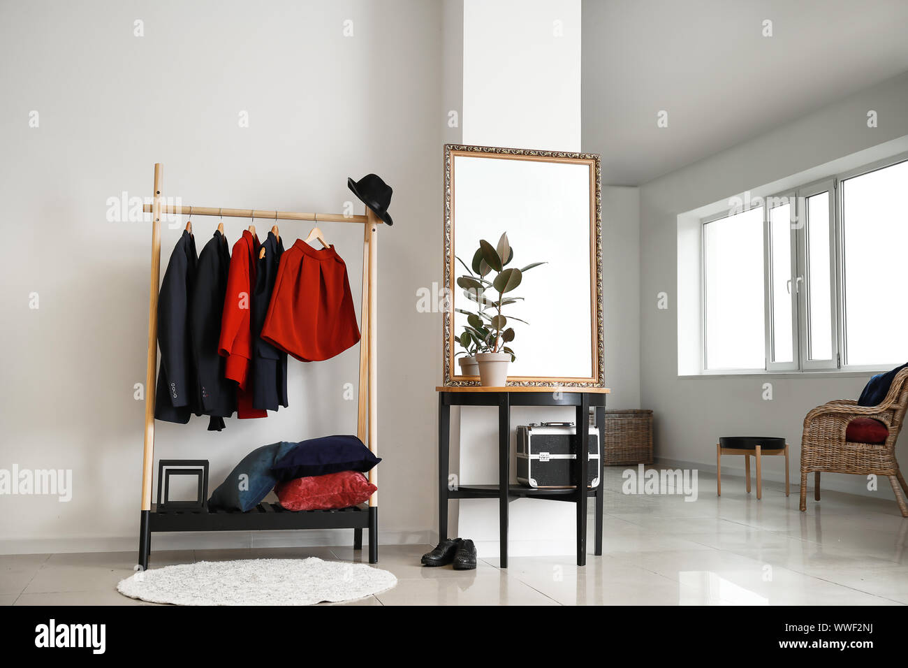 Stylish interior of hall at home Stock Photo - Alamy