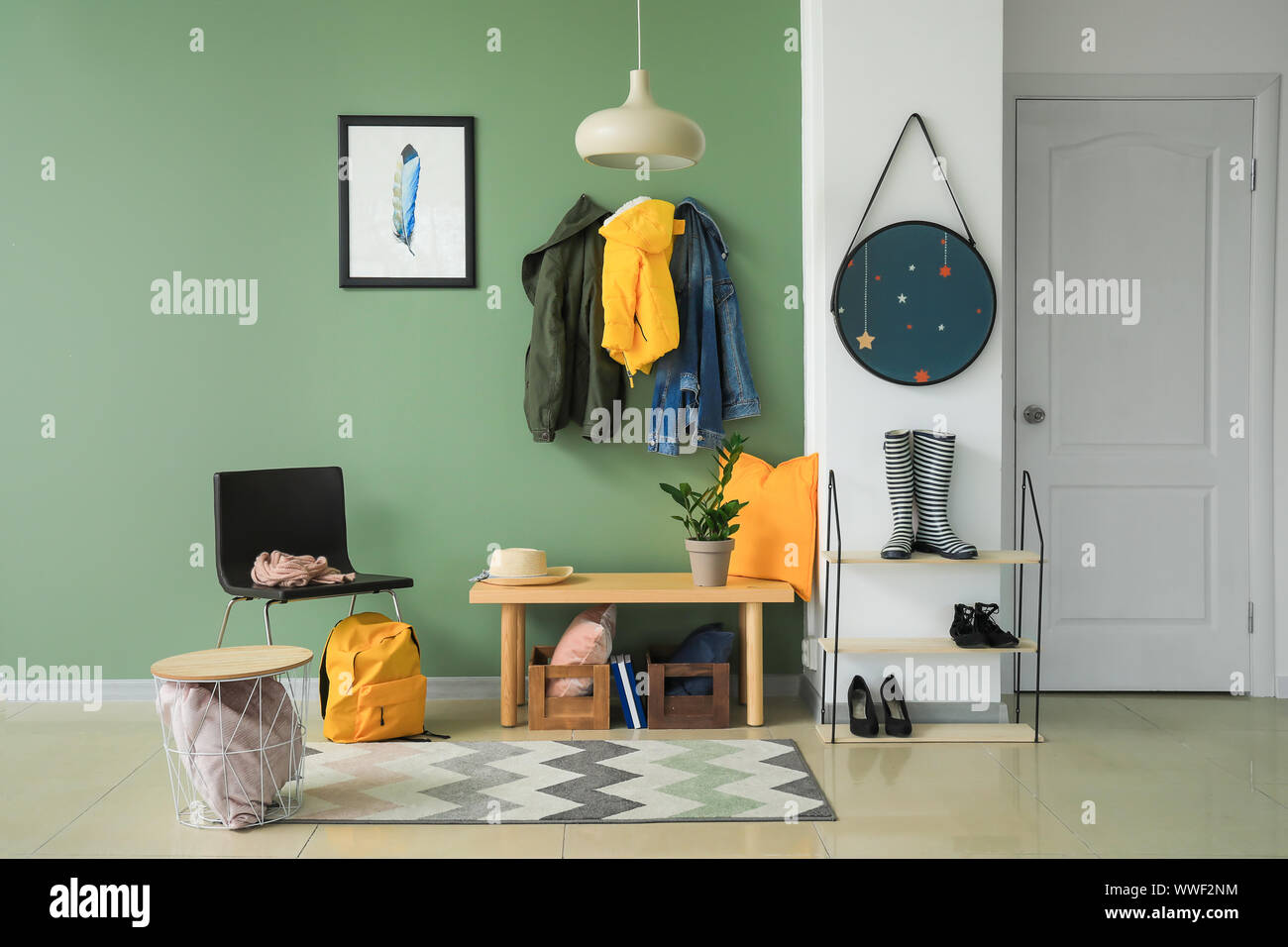 Stylish interior of modern hall Stock Photo - Alamy