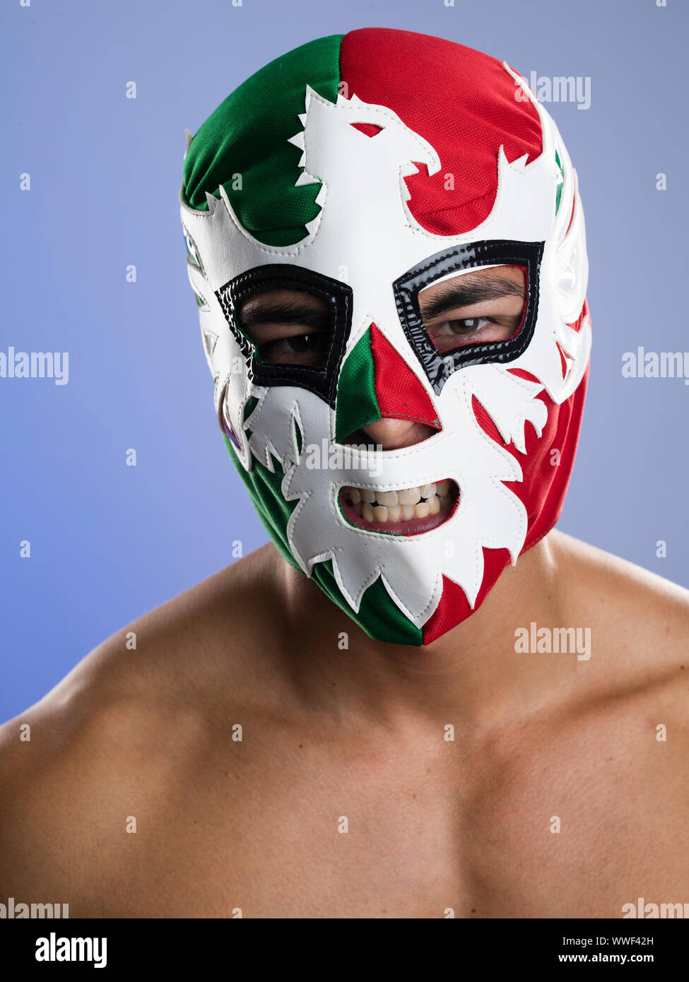 Mexican flag wresting mask Stock Photo - Alamy