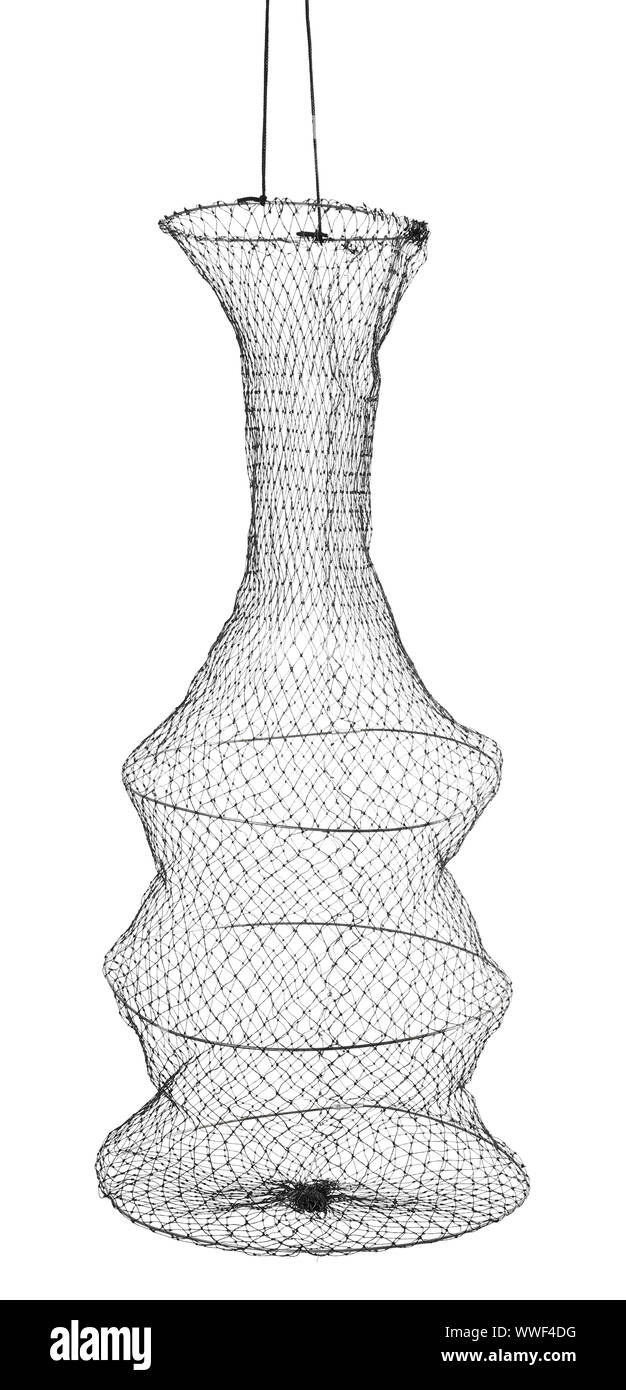 Fishing net on white background Stock Photo - Alamy