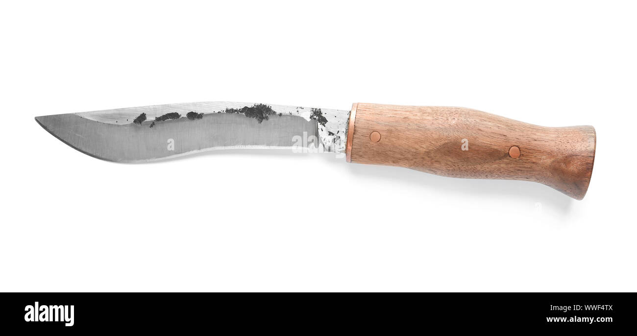 Sharp knife on white background Stock Photo - Alamy