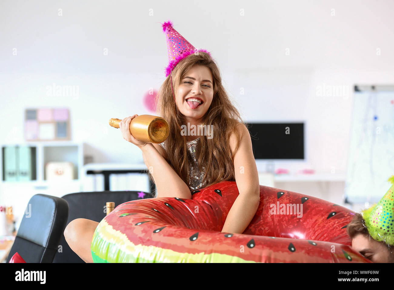 Drunk woman office party hi-res stock photography and images - Alamy