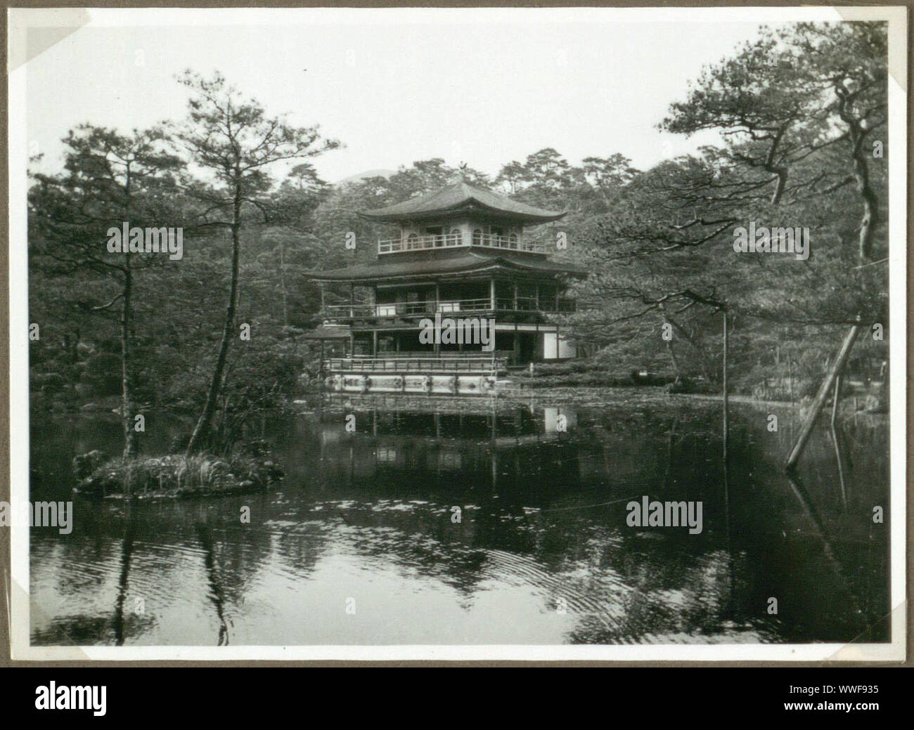 Park with a building, Nara, Japan. 1935 Stock Photo - Alamy
