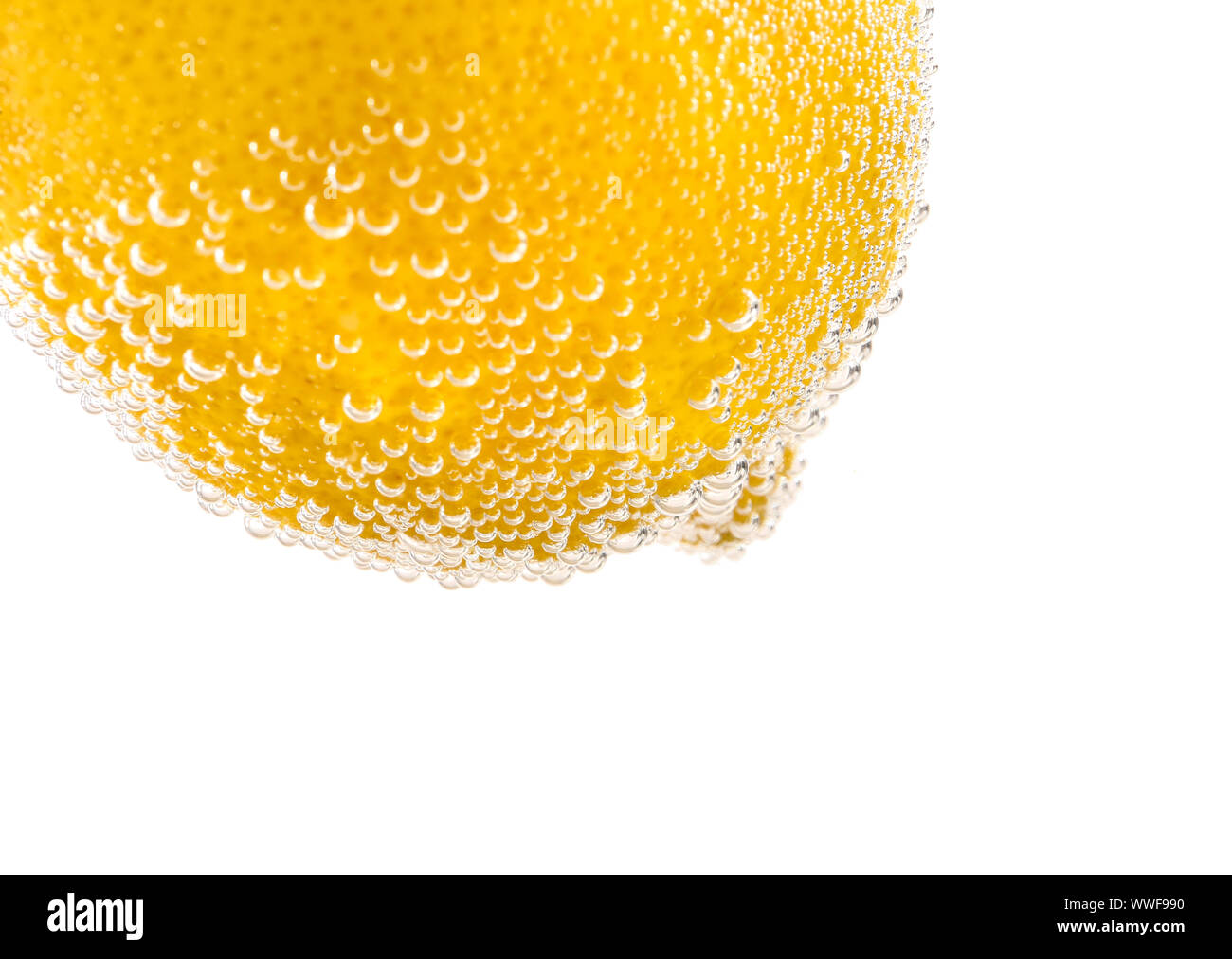 Ripe lemon in water against white background, closeup closeup Stock ...