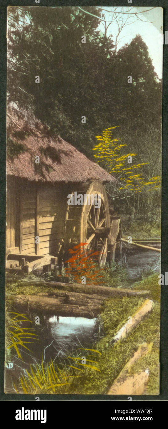 Japanese water mill, Japan (colour photograph Stock Photo - Alamy