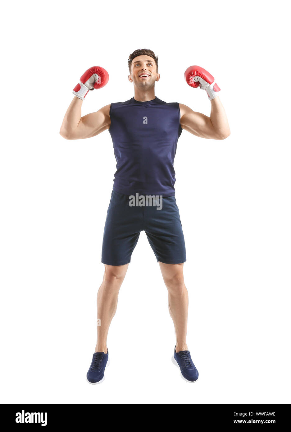 Portrait happy male boxer hi-res stock photography and images - Alamy