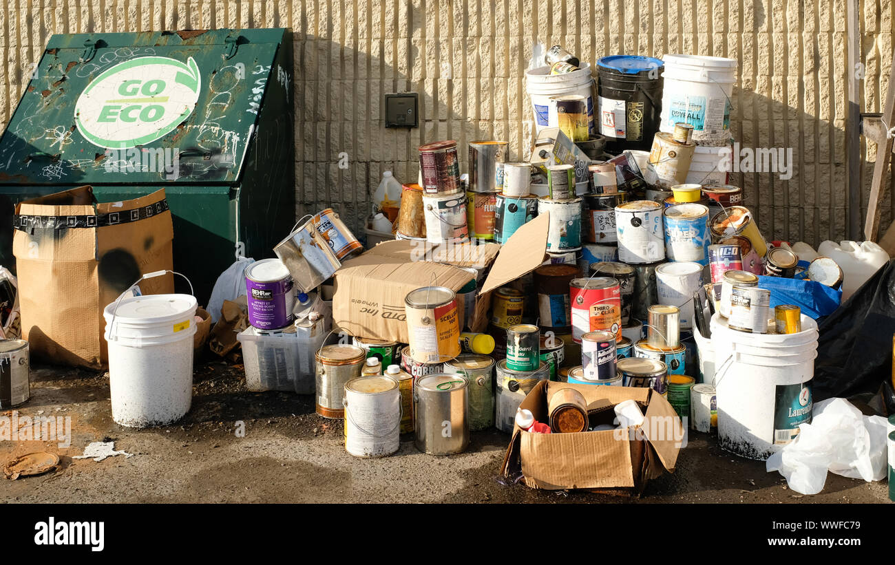 Dangerous waste (paint and others Stock Photo - Alamy