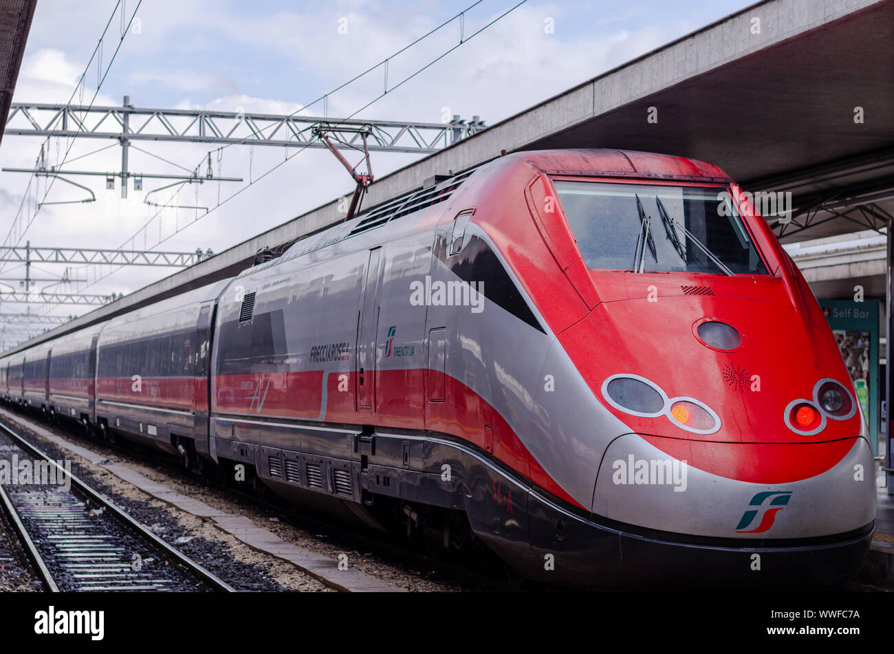 Rome Italy - Mar 30, 2013 Frecciarossa train to Roma Termini Train ...