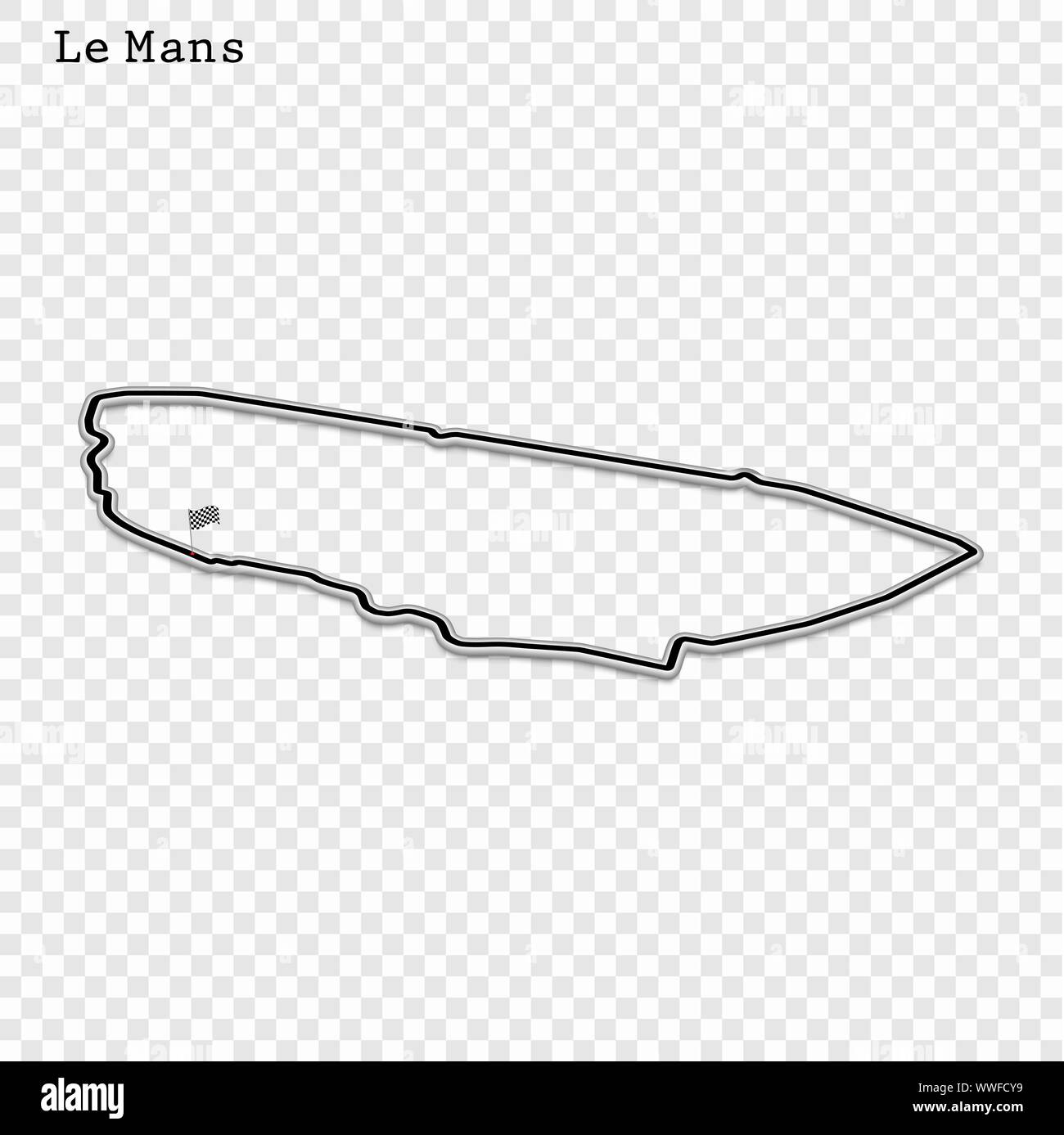 Le Mans grand prix race track. circuit for motorsport and autosport ...