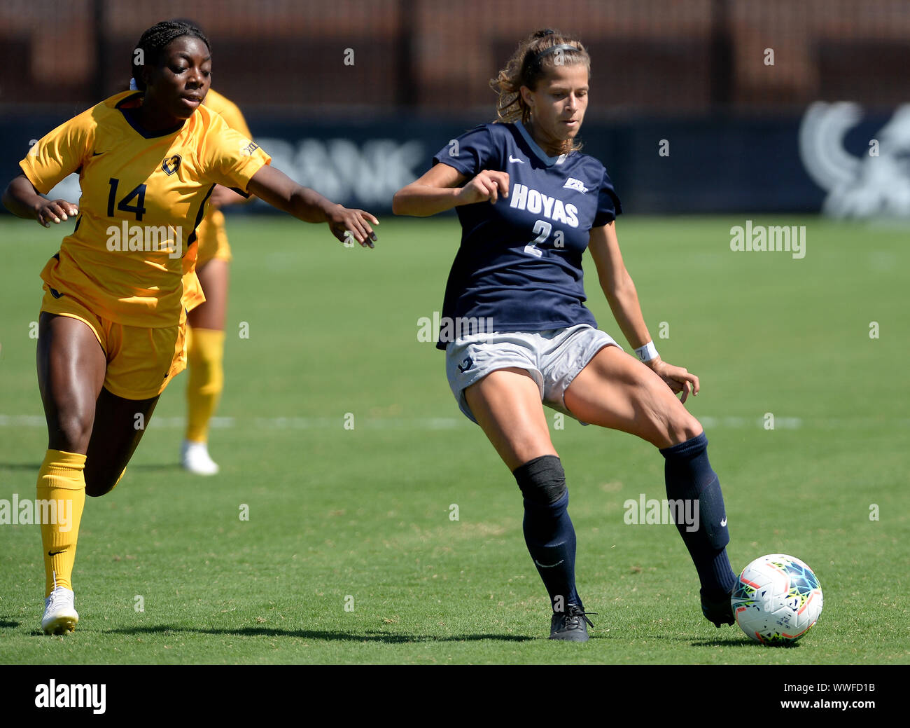 Washington, DC, USA. 15th Sep, 2019. 20190915 - Georgetown defender ...