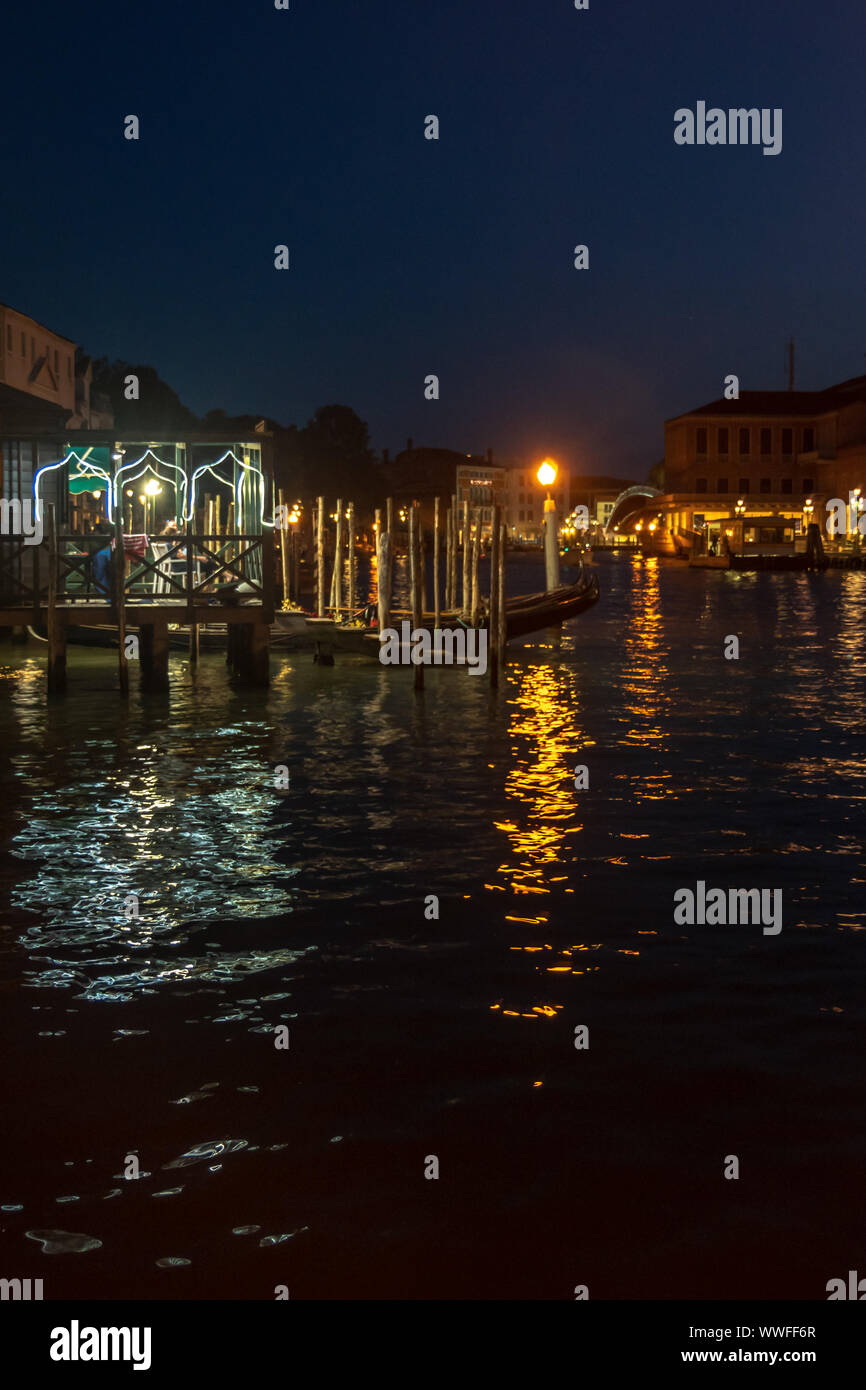 Venice Grand Canal at Night Stock Photo - Alamy