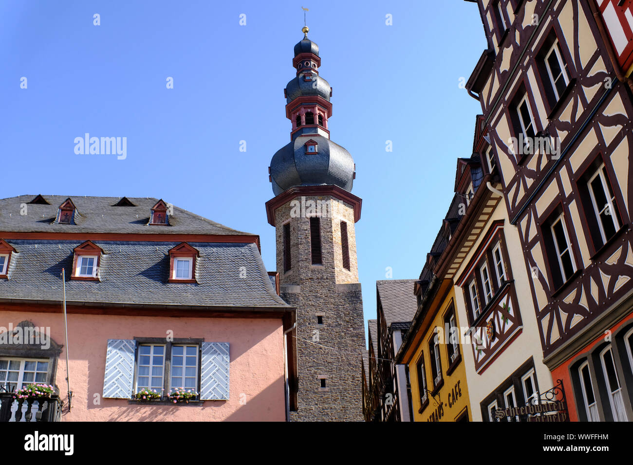 St Martin's Church on the Moselle River, Cochem, Germany Stock Photo ...