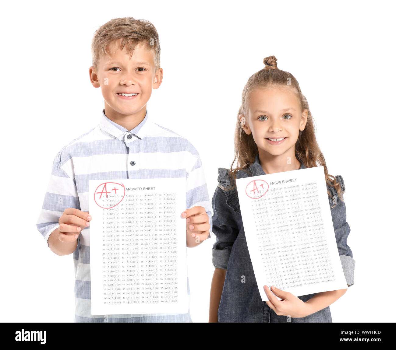 Happy Kids Taking A Test