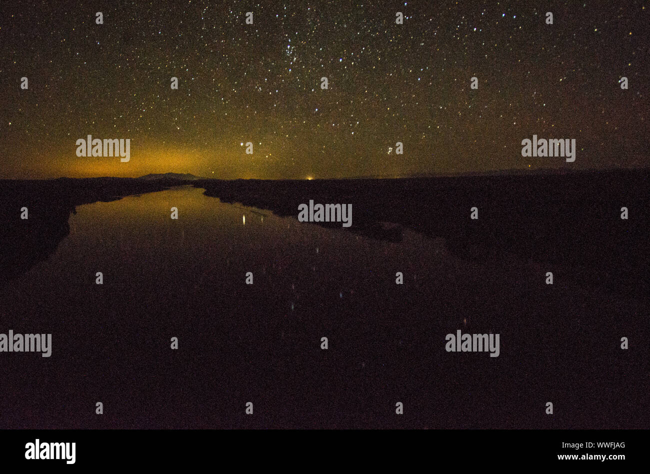 Stars over the Rio Grande, Costilla County, Colorado, USA Stock Photo ...