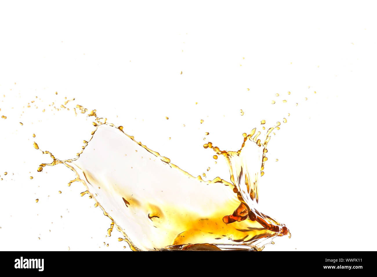 Splash of coffee on white background Stock Photo - Alamy