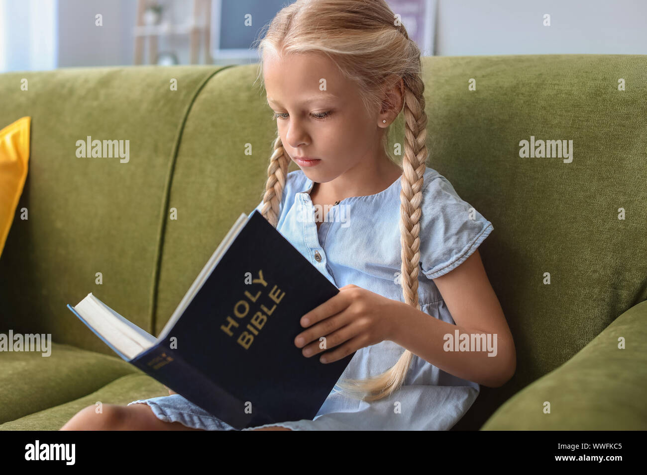 Little girl reading Bible at home Stock Photo - Alamy Little girl reading Bible at home Stock Photo - Alamy