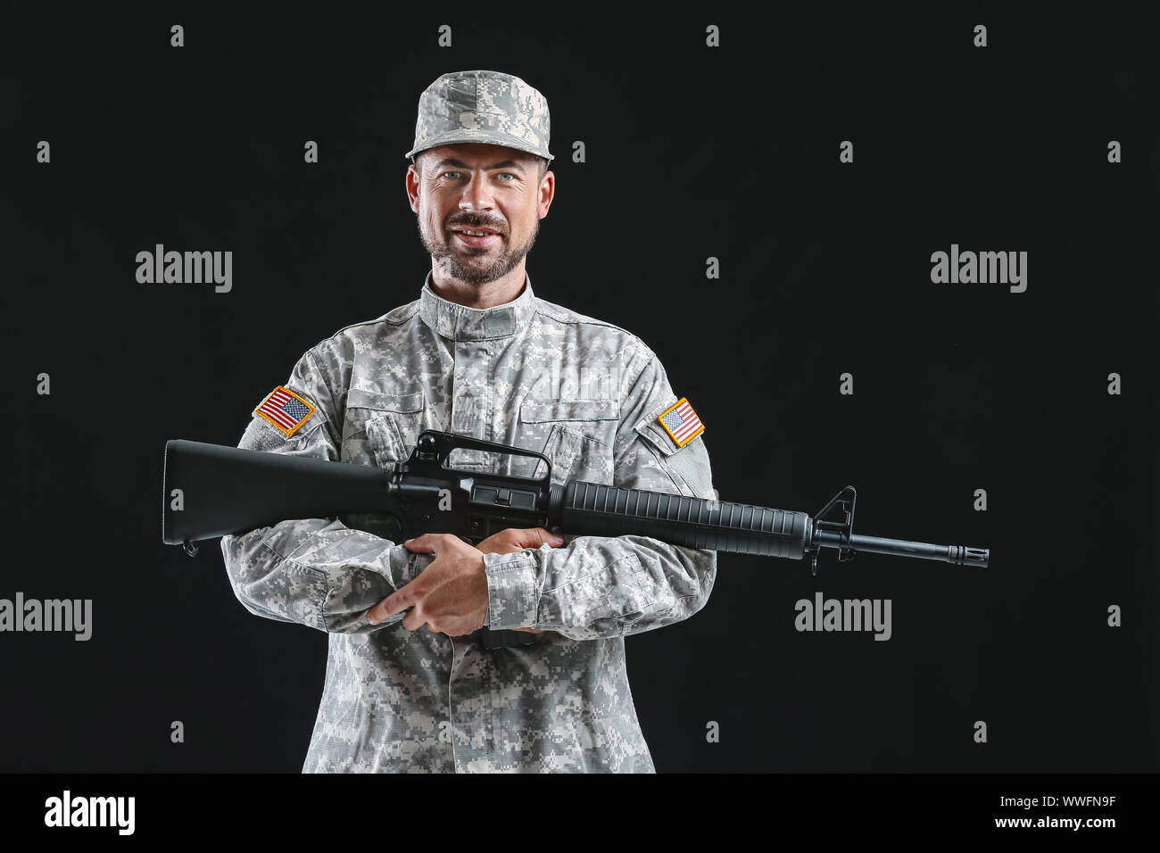 Black color guard rifle hi-res stock photography and images - Alamy