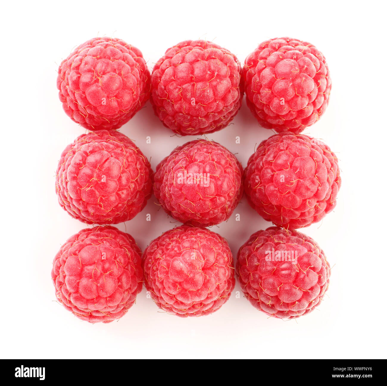 Sweet ripe raspberry on white background Stock Photo - Alamy