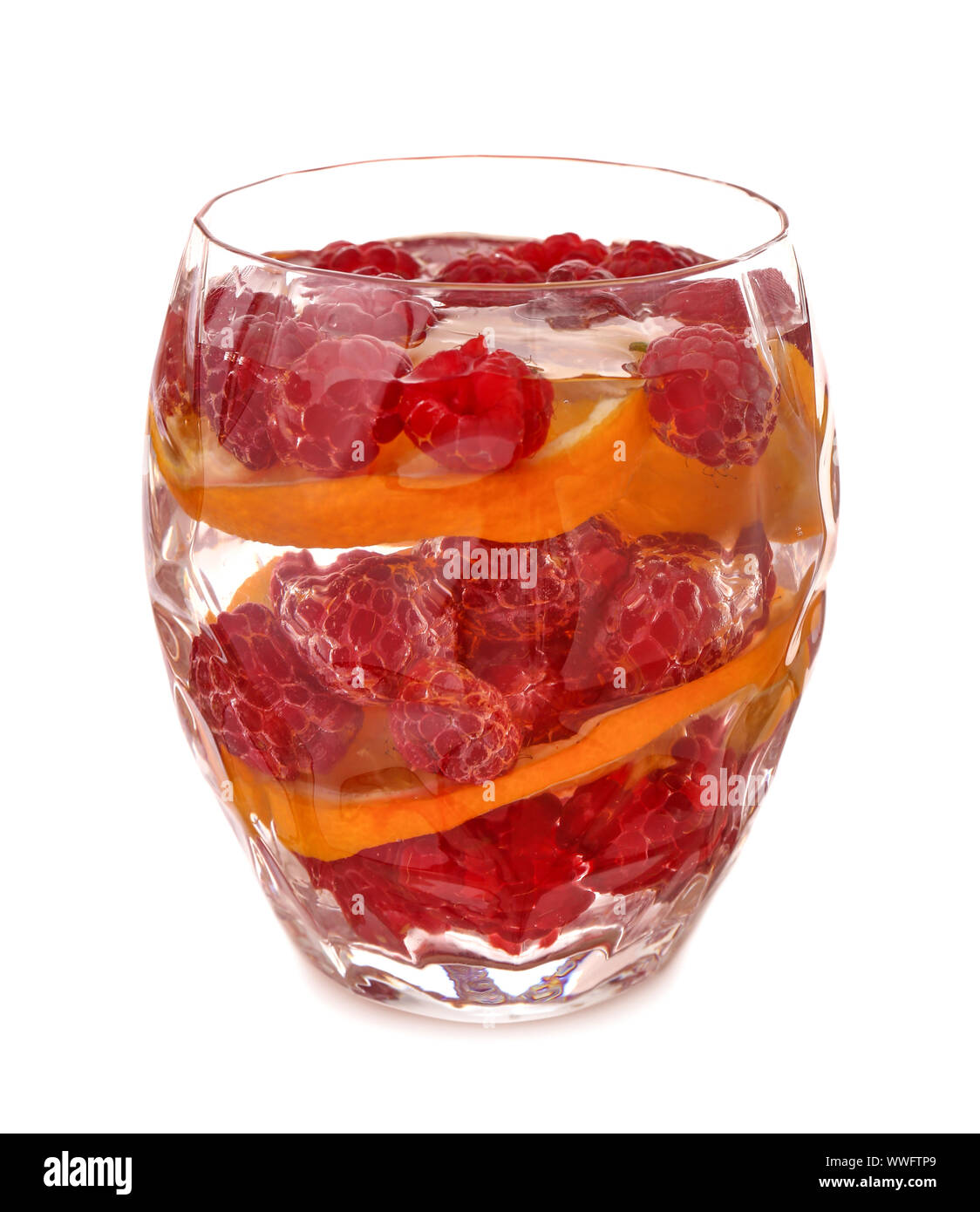 Glass of tasty infused water on white background Stock Photo - Alamy