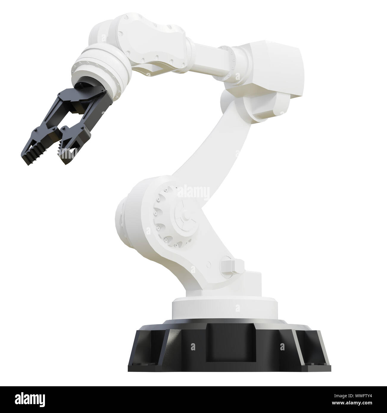 Robotic arm on white background. 3d rendering Stock Photo - Alamy